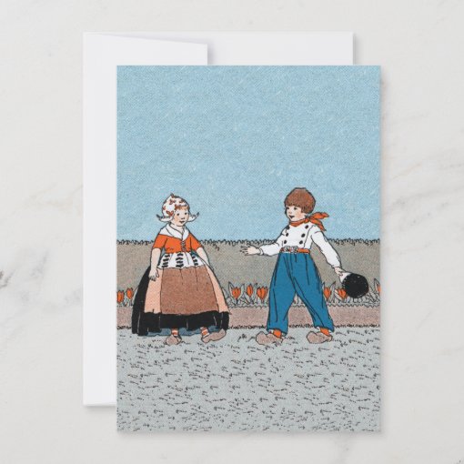 Little Dutch Girl Boy Traditional Dress Birthday Invitation | Zazzle