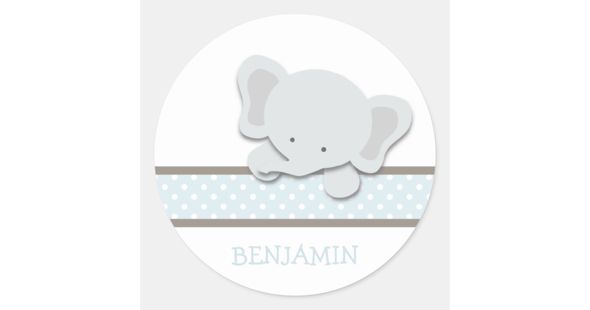 Little Elephant {Blue - Custom} | Stickers | Zazzle