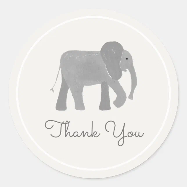 Little Elephant Classic Round Sticker | Zazzle