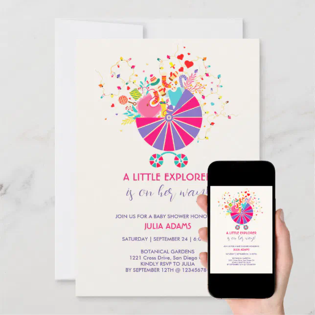 Little Explorer Baby Shower Invitation | Zazzle