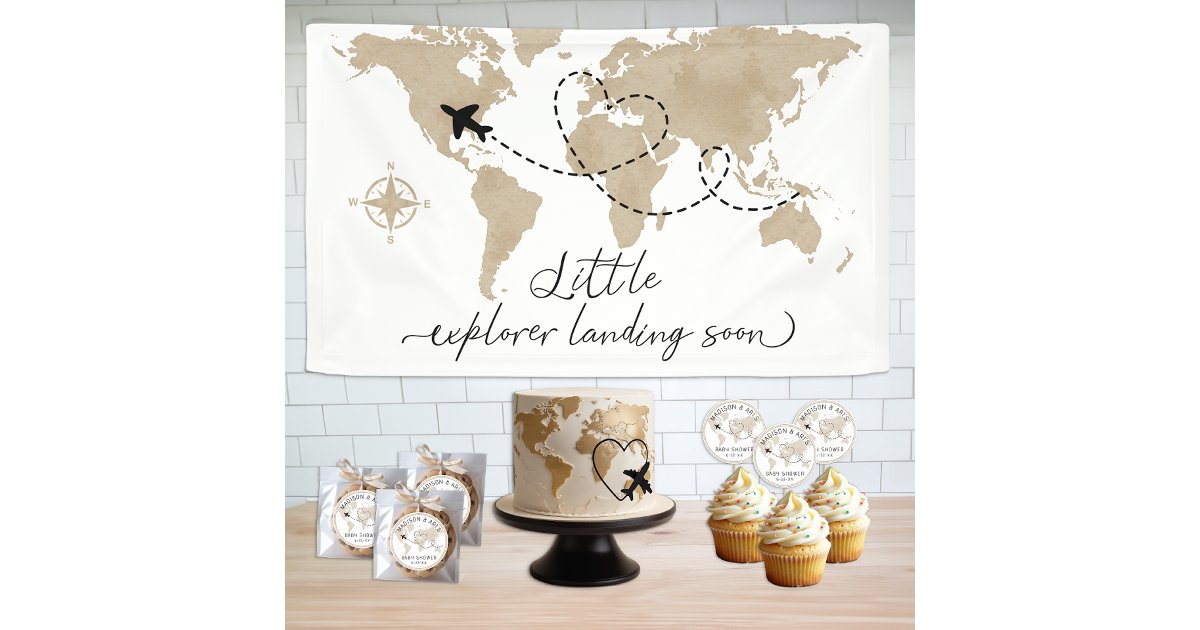 Little Explorer Travel Baby Shower Banner | Zazzle