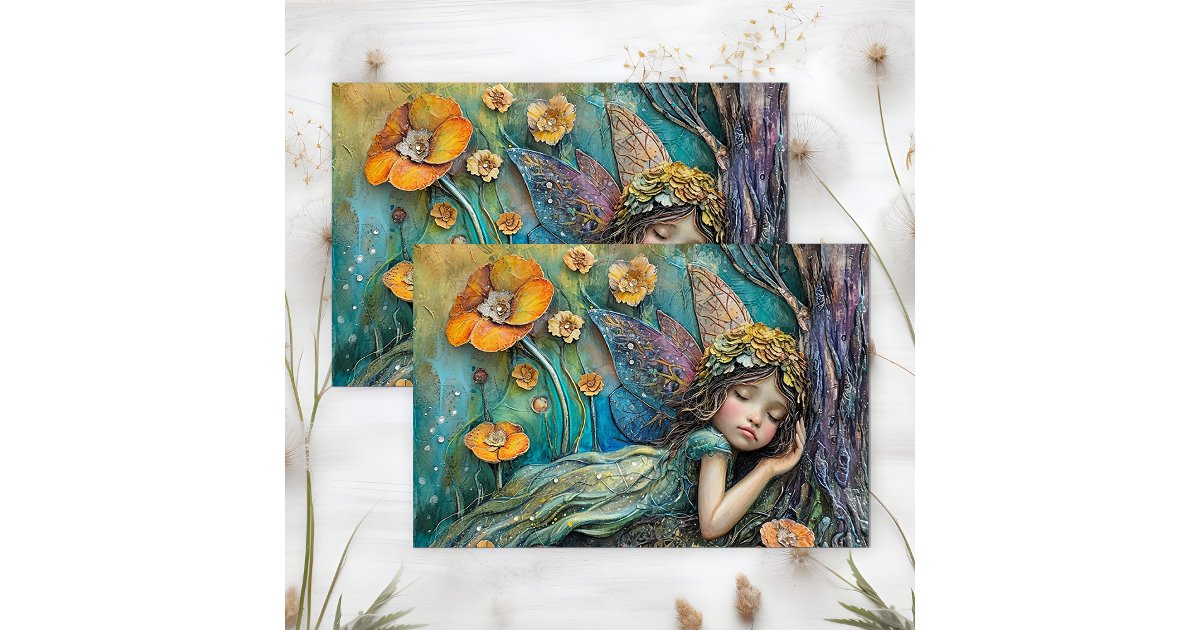 LITTLE FAIRY DREAMING DECOUPAGE TISSUE PAPER | Zazzle