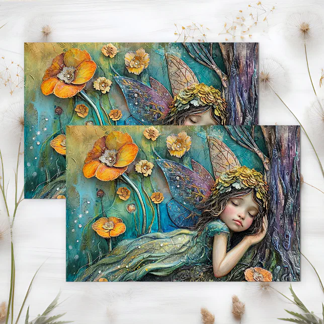 LITTLE FAIRY DREAMING DECOUPAGE TISSUE PAPER | Zazzle