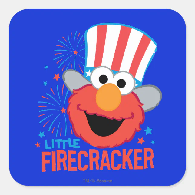 Little Firecracker Elmo Square Sticker | Zazzle