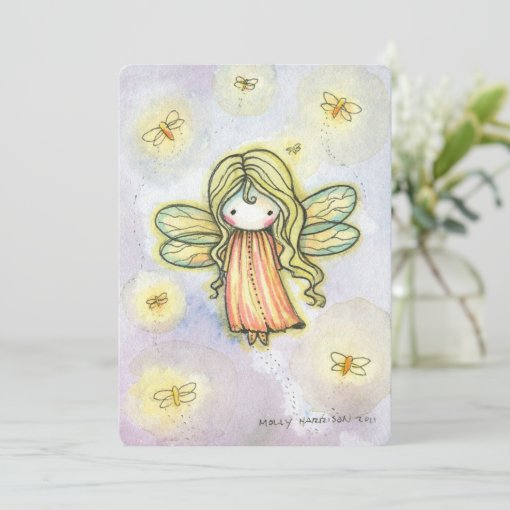 Little Firefly Fairy Girls Birthday Party Invite | Zazzle