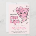 Little Fournado Pink Tornado 4th Birthday Invitation | Zazzle