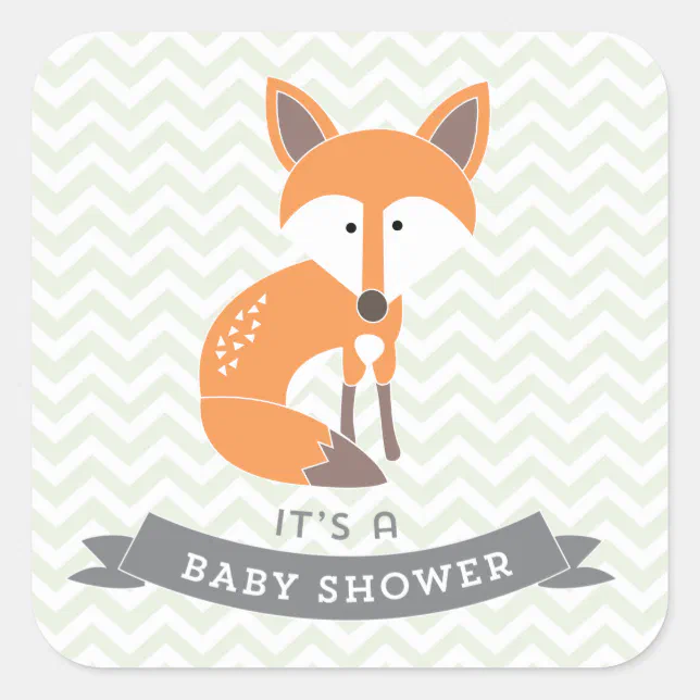 Little Fox Baby Shower Stickers | Zazzle