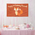 Little Fox Cute Colorful 1st Birthday Party Theme Banner | Zazzle
