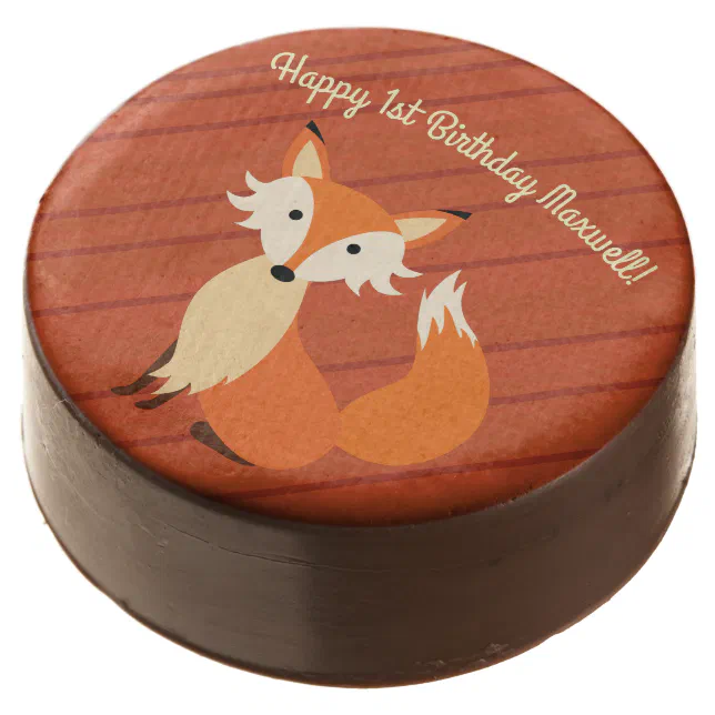 Little Fox Cute Colorful 1st Birthday Party Theme Chocolate Covered ...