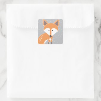 Little Fox Square Sticker | Zazzle