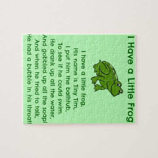 Little Frog Poem Jigsaw Puzzle | Zazzle