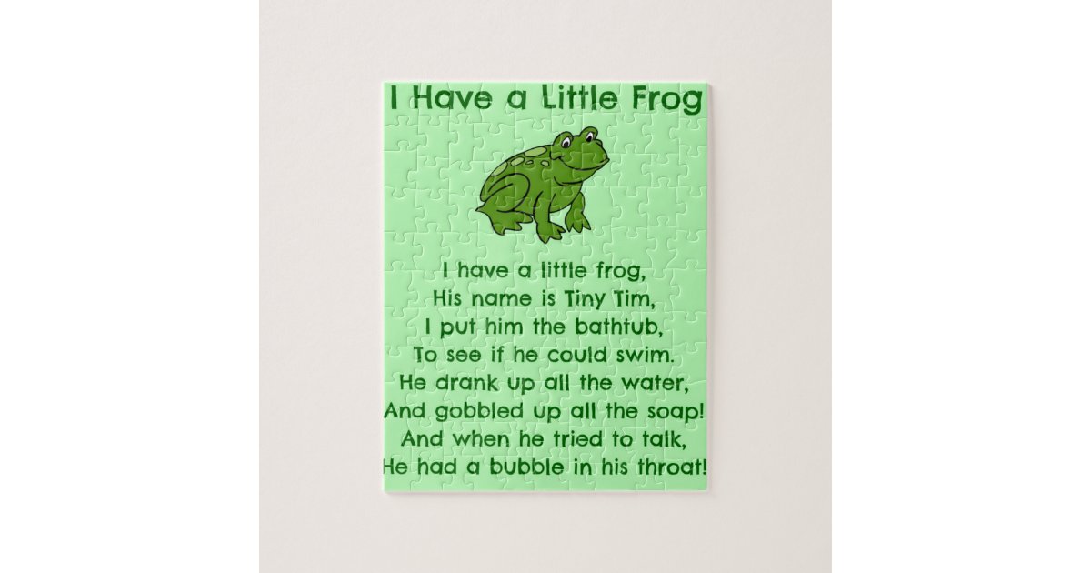 Little Frog Poem Jigsaw Puzzle | Zazzle