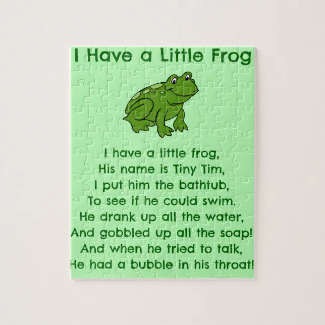 Little Frog Poem Jigsaw Puzzle | Zazzle