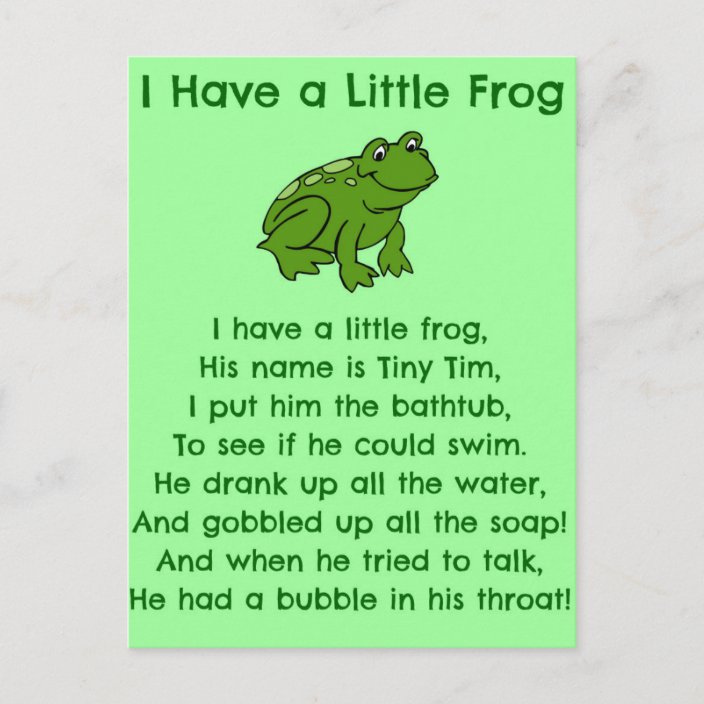 Little Frog Poem Postcard | Zazzle.com