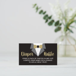 Little Gentleman Diaper Raffle Ticket, Tuxedo Business Card | Zazzle