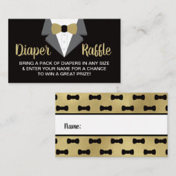 Little Gentleman Diaper Raffle Ticket, Tuxedo Business Card | Zazzle
