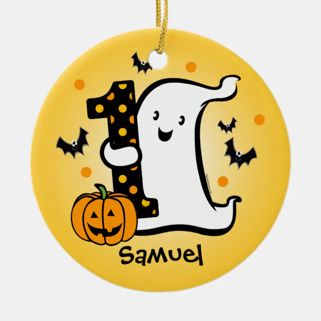 Little Ghost 1st Birthday Ceramic Ornament | Zazzle