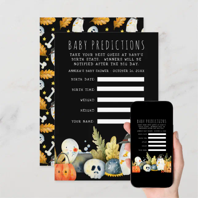 Little Ghost | Halloween Baby Shower Guessing Game Invitation | Zazzle