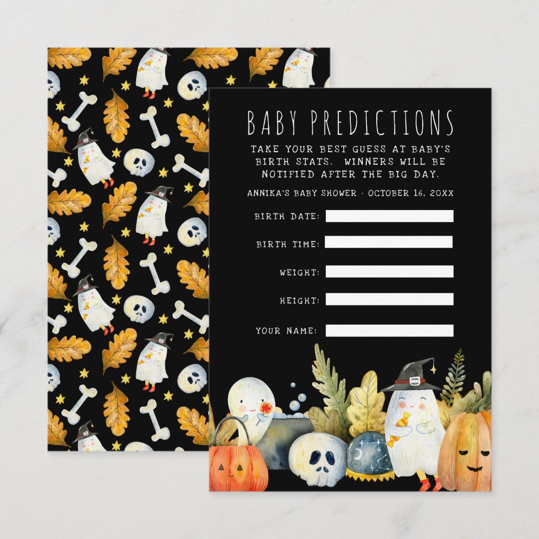 Little Ghost | Halloween Baby Shower Guessing Game Invitation | Zazzle