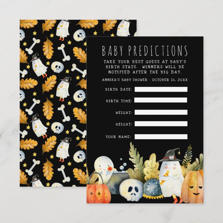 Little Ghost | Halloween Baby Shower Guessing Game Invitation | Zazzle