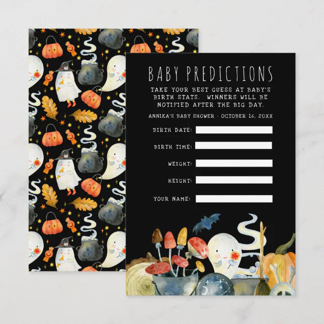 Little Ghost | Halloween Baby Shower Guessing Game Invitation | Zazzle