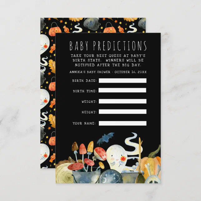 Little Ghost | Halloween Baby Shower Guessing Game Invitation | Zazzle