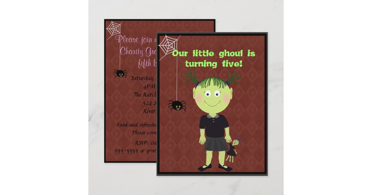 Little Ghoul Party Invitation | Zazzle