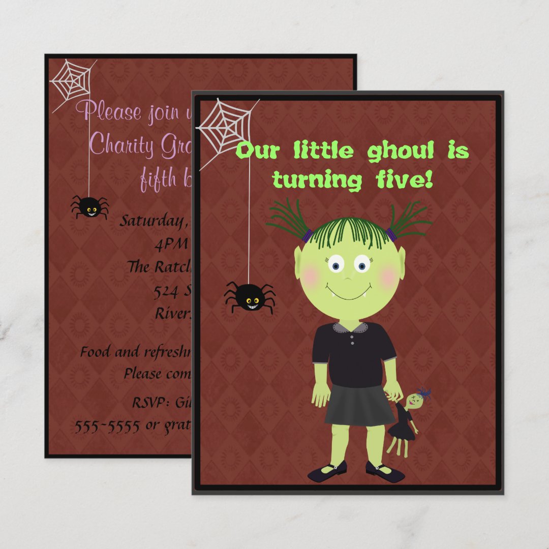 Little Ghoul Party Invitation | Zazzle