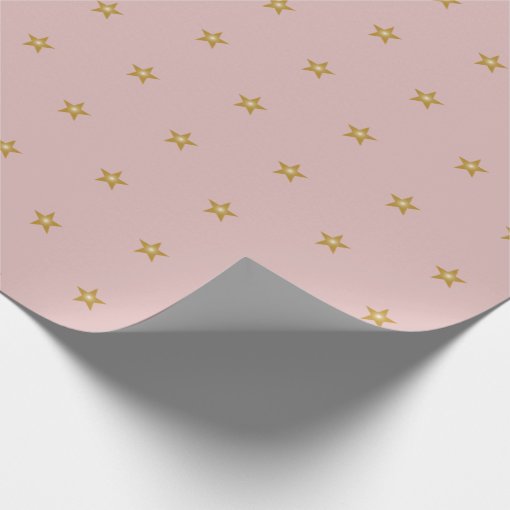 Little Gold Stars On Blush Pink Wrapping Paper | Zazzle