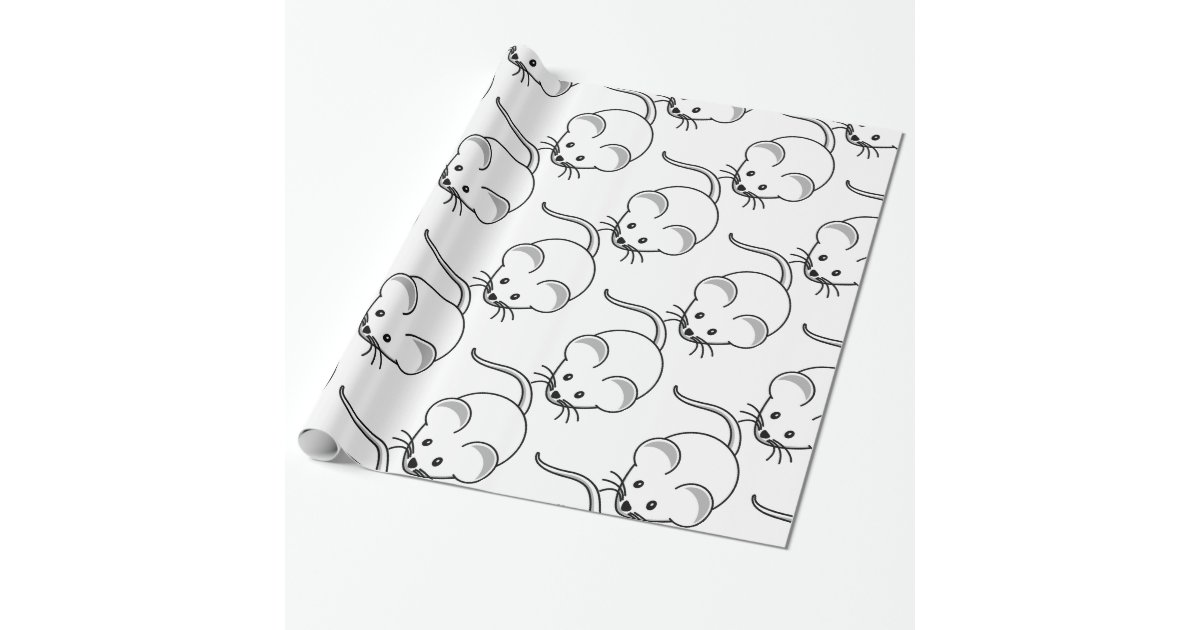 Little graphic mice wrapping paper | Zazzle