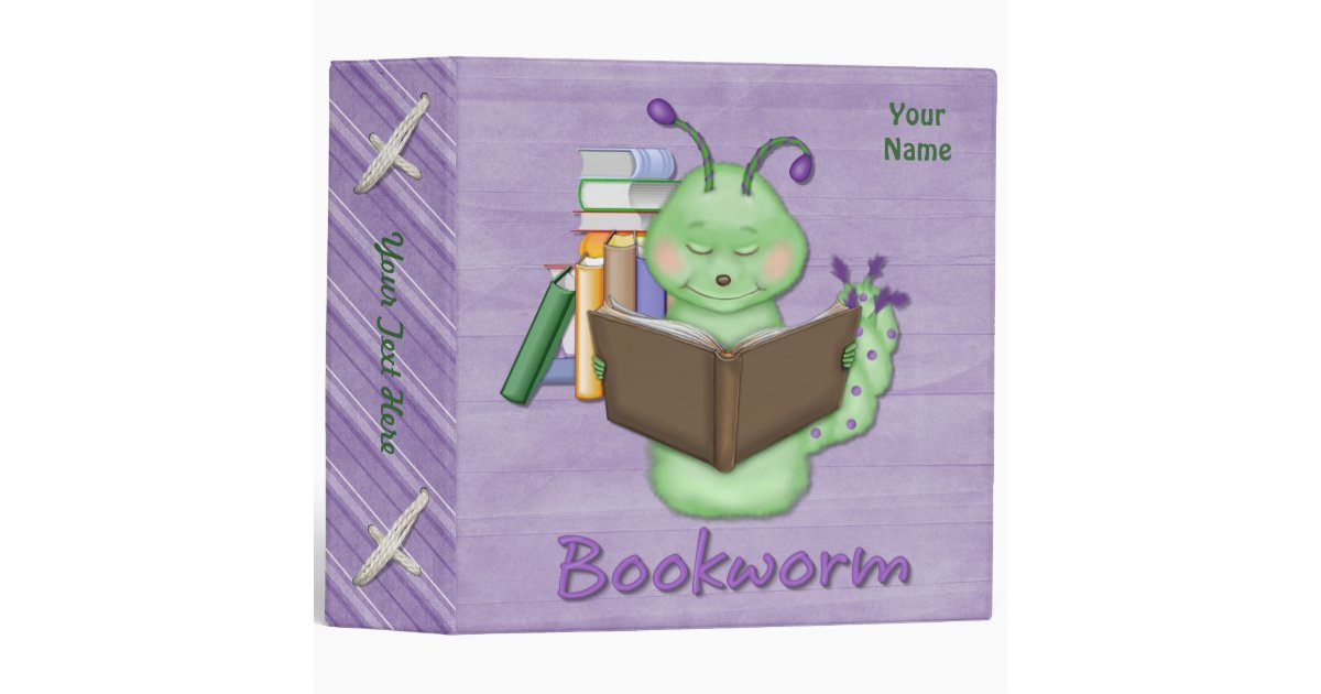 Little Green Bookworm Binder | Zazzle
