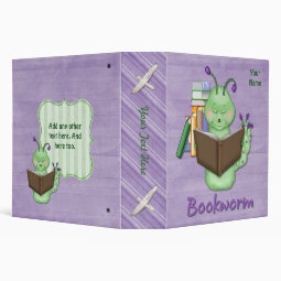 Little Green Bookworm Binder | Zazzle