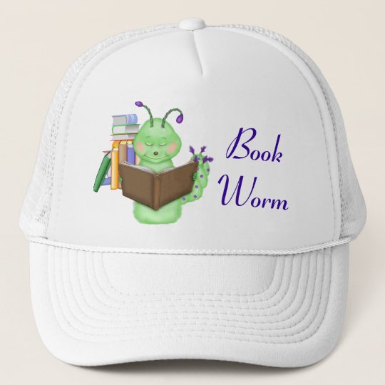 Little Green Bookworm Trucker Hat | Zazzle.com