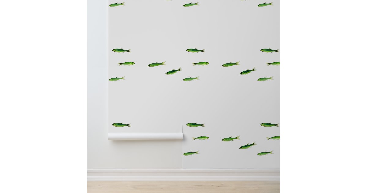 Little Green Fish Nautical Wallpaper | Zazzle