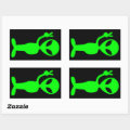 Little Green Man Rectangular Sticker | Zazzle
