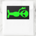 Little Green Man Rectangular Sticker | Zazzle