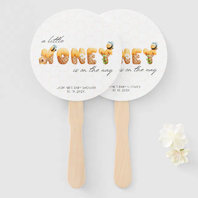 Little Honey Bee Baby Shower Decor Hand Fan | Zazzle