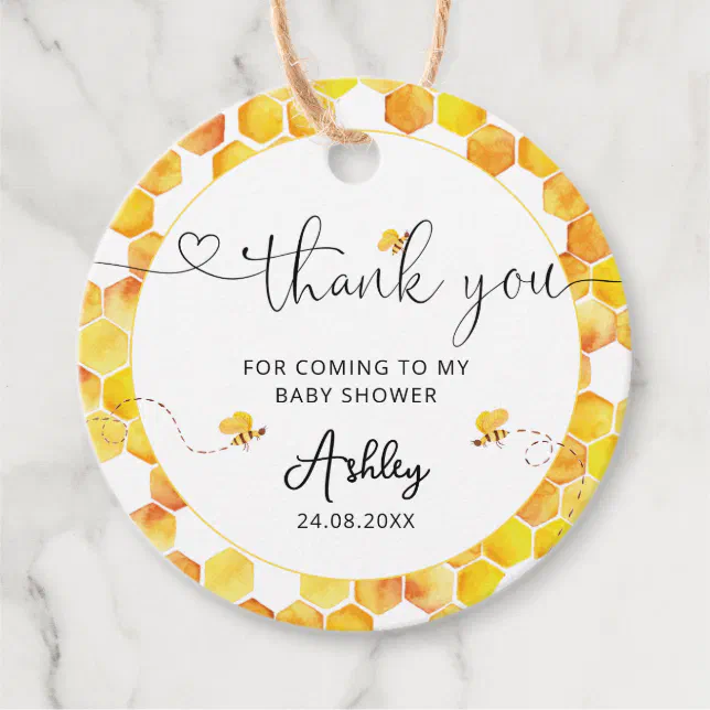 Little Honey Bee Thank You Favor Tags | Zazzle