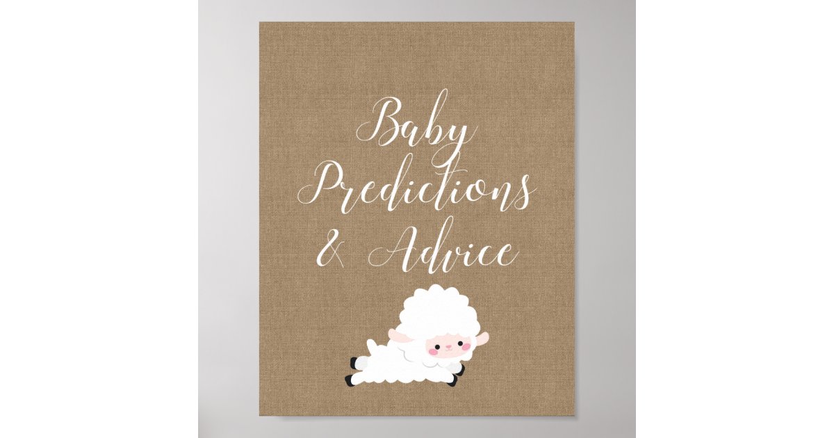 Little Lamb Baby Shower Game Sign | Zazzle