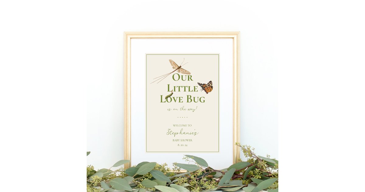 Little Love Bug Baby Shower Welcome Poster | Zazzle