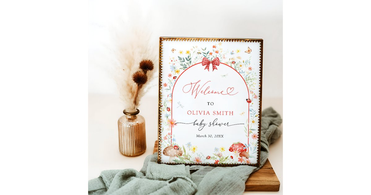 Little Love Bug Baby Shower Welcome Poster | Zazzle