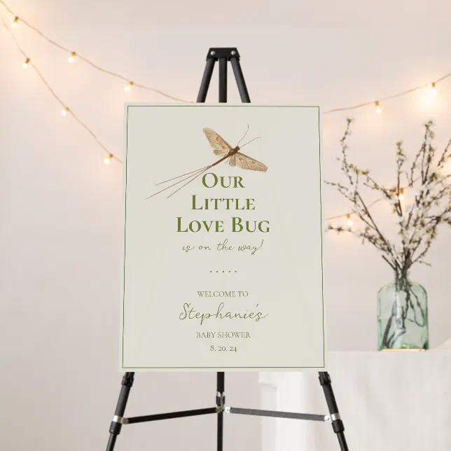 Little Love Bug Green Baby Shower Welcome Foam Board | Zazzle