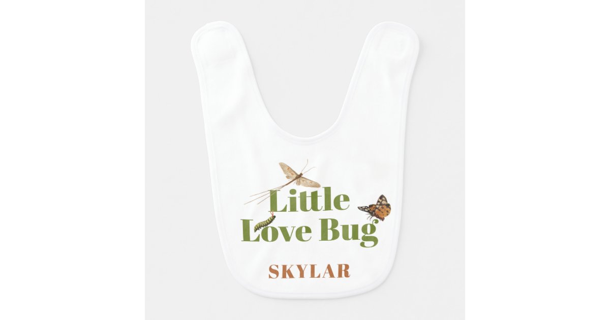 Little Love Bug Vintage Illustration Baby Bib | Zazzle