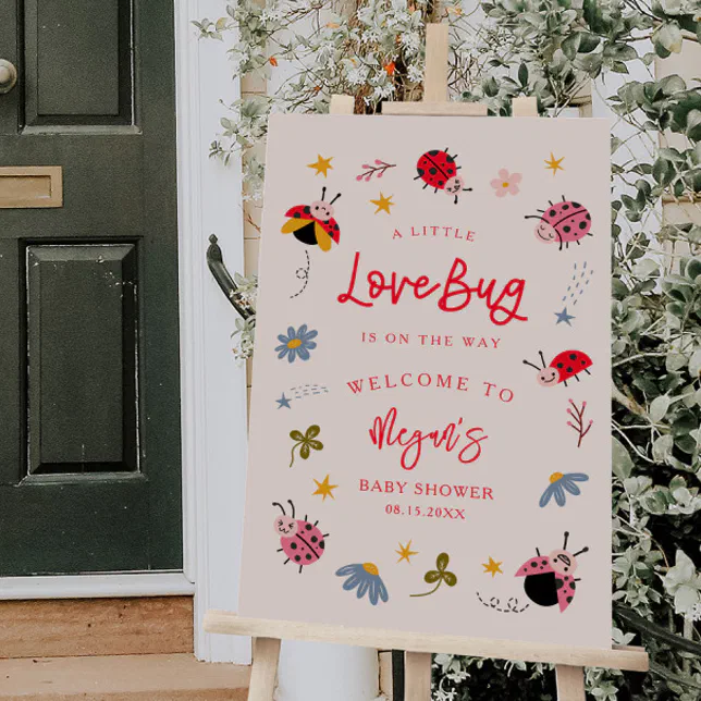 Little Lovebug Baby Shower Welcome Sign | Zazzle