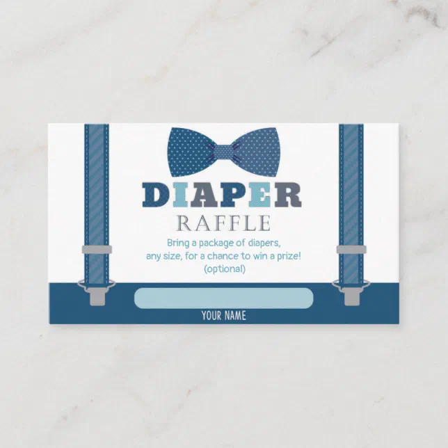 Little Man Baby Shower Diaper Raffle Card | Zazzle