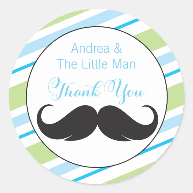 Little Man | Baby Shower Favor Sticker | Zazzle