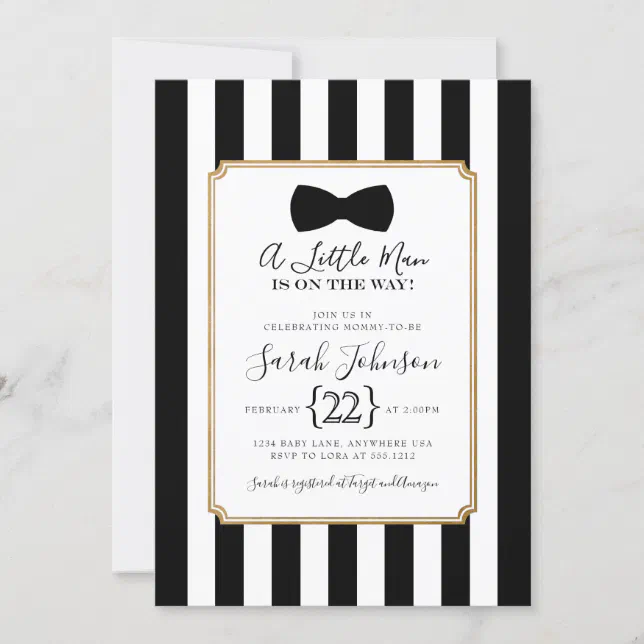 Little Man Baby Shower Invitation | Zazzle