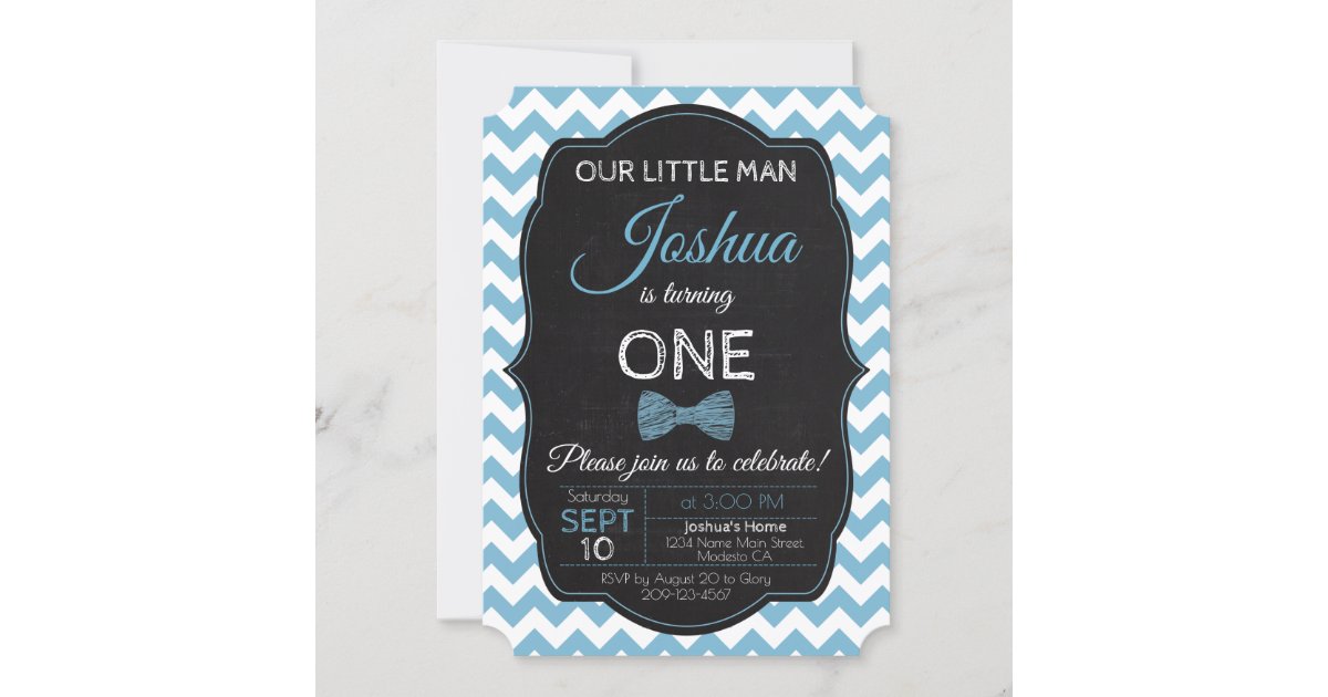 Little Man Birthday Party Invitation | Zazzle