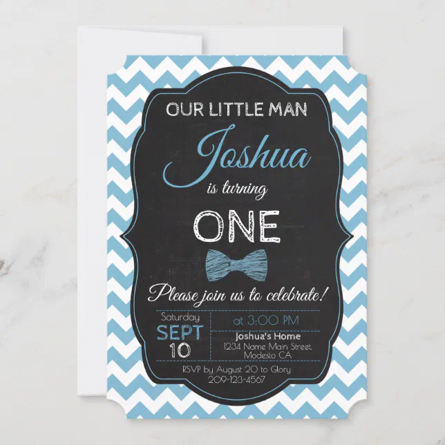 Little Man Birthday Party Invitation | Zazzle