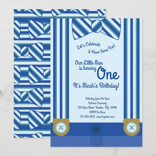 Little Man Boy 1st Birthday Cute Invitations | Zazzle